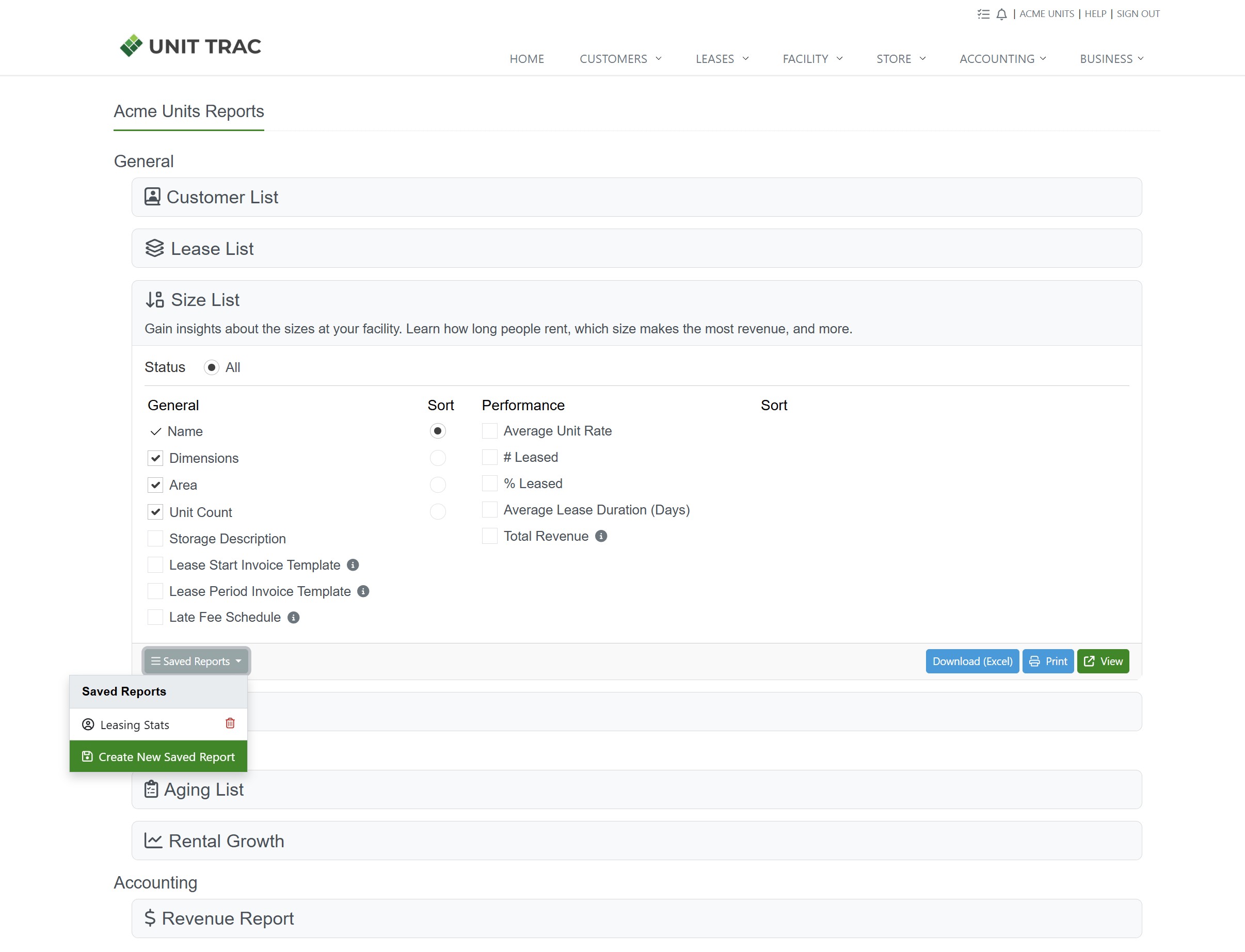 Reporting | Unit Trac