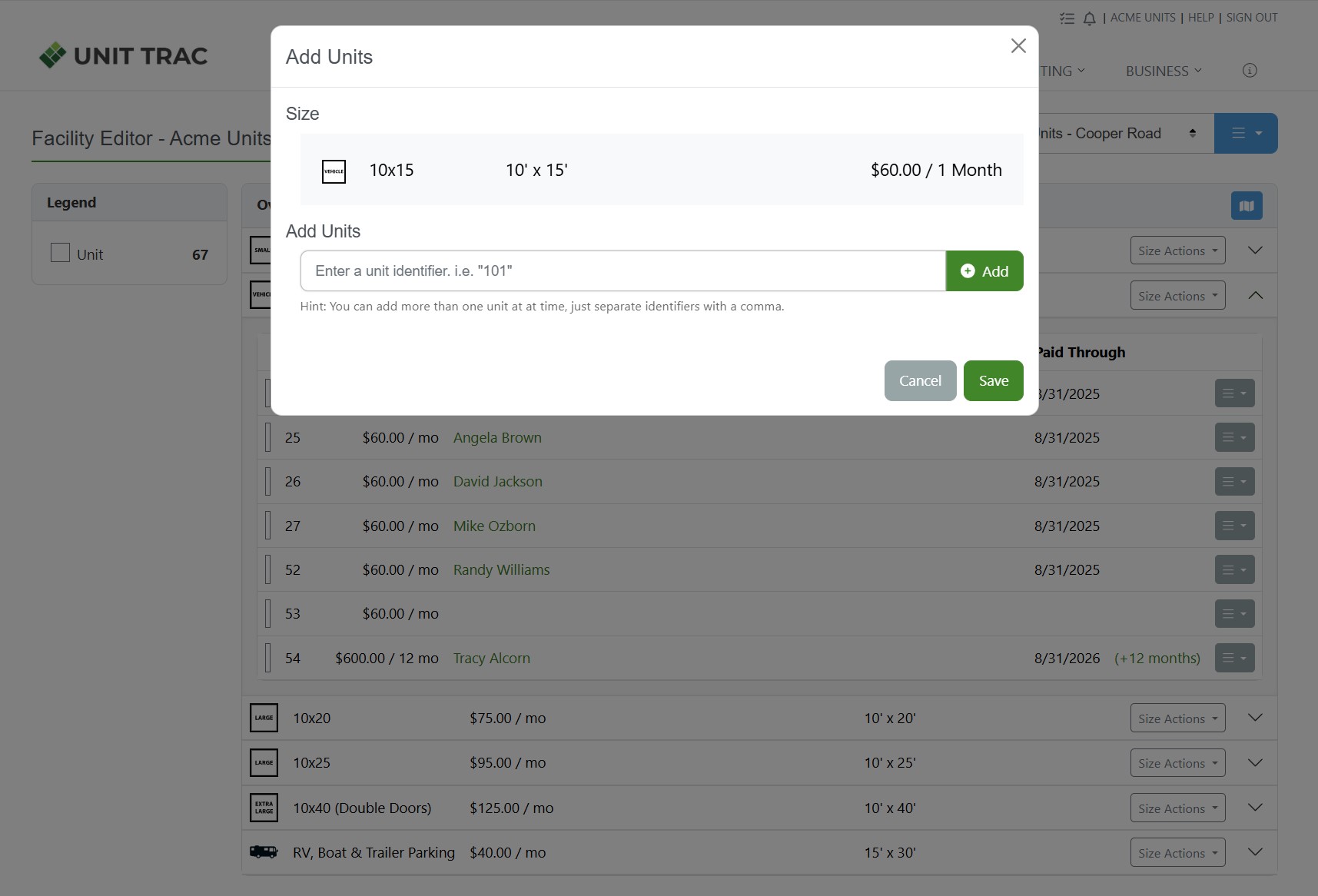 Organized | Unit Trac